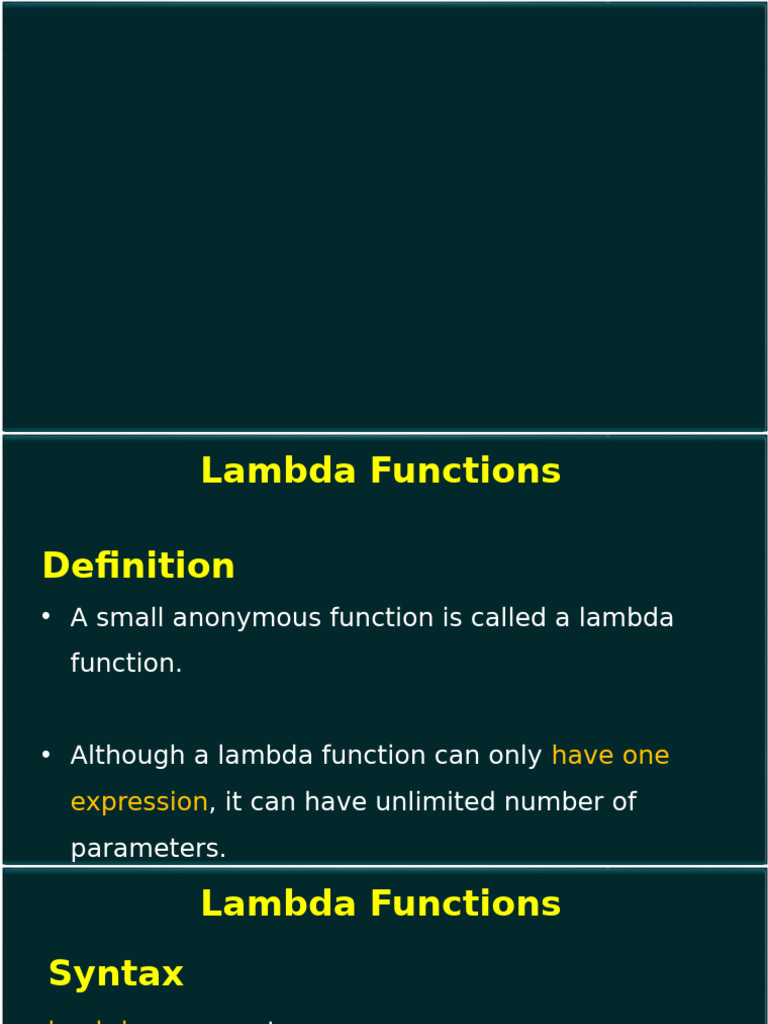 Module 6.7 Lamda Functions | PDF