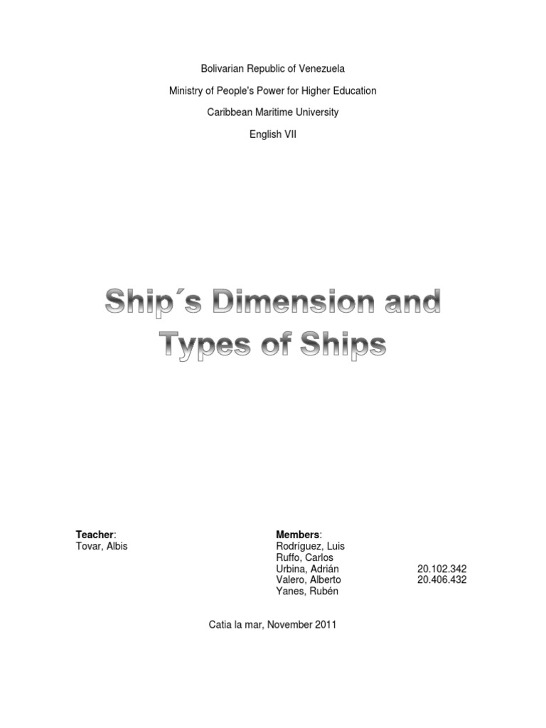 Ship S Dimension & Types of Ships | PDF | Ships | Tonnage