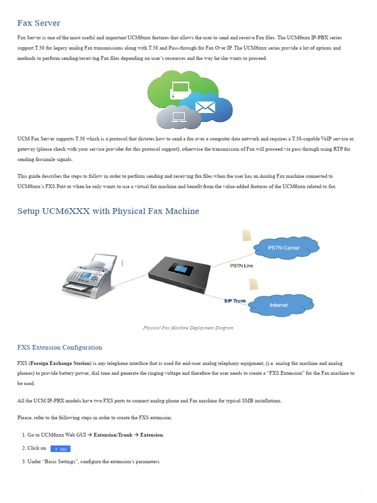 UCM6xxx Fax Server Setup Guide | PDF | Fax | Voice Over Ip