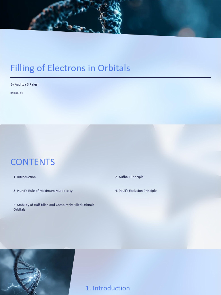 Filling of Electrons in Orbitals | PDF