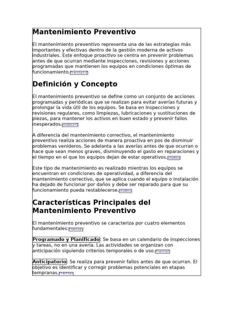 Guía Completa de Mantenimiento Preventivo | PDF | Indicador de rendimiento