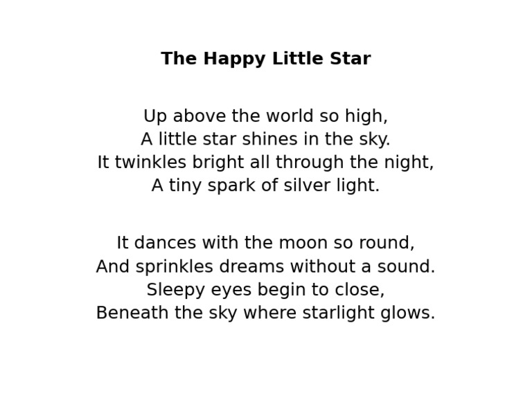 POEM-The Happy Little Star | PDF