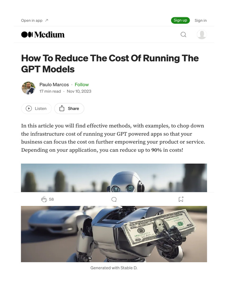 How To Reduce The Cost of Running The GPT Models - by Paulo Marcos ...