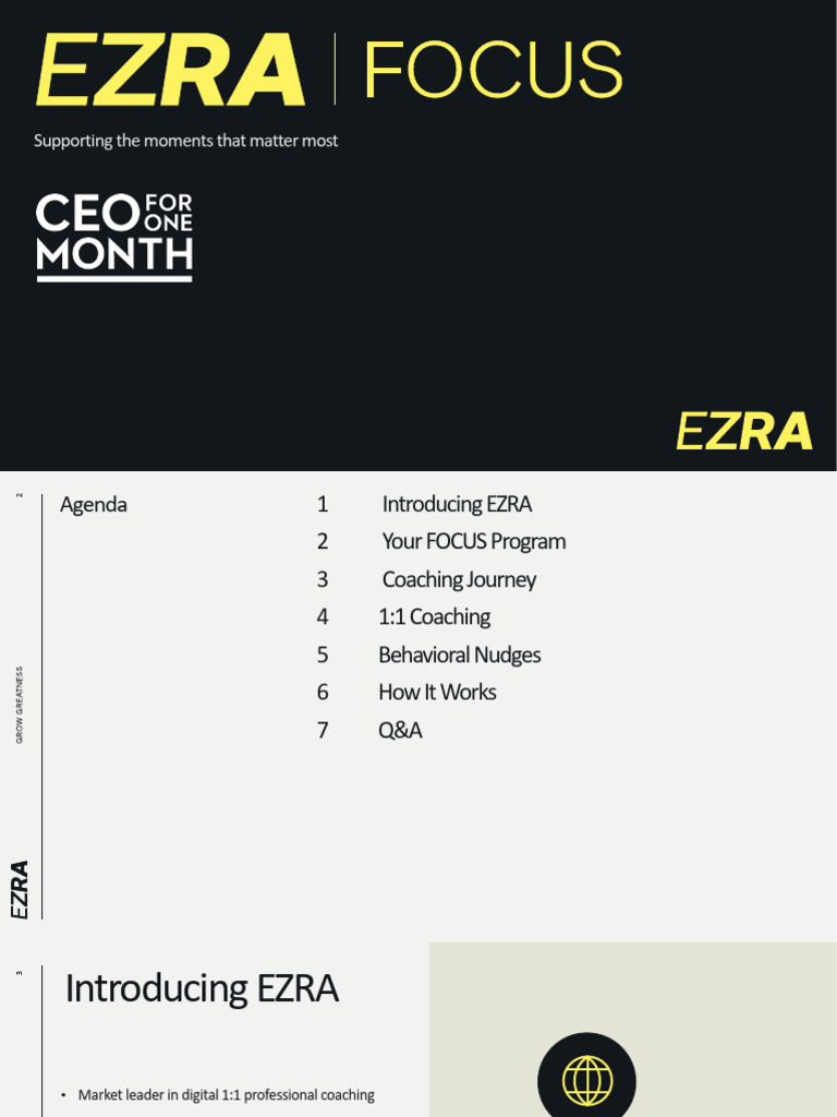 Ezra Focus Coaching - Kick Off Call Slide Deck | PDF | Behavioural ...
