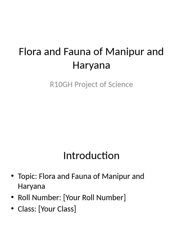 Flora and Fauna of Manipur and Haryana | PDF