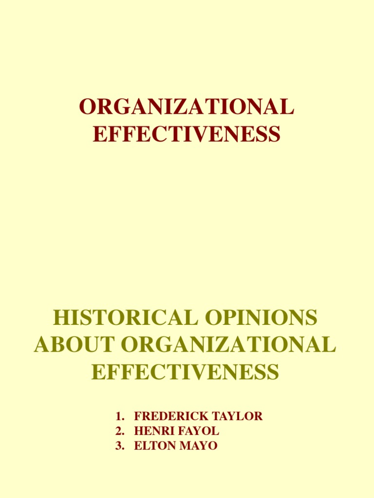 Organization Effectiveness | PDF | Goal | Employment