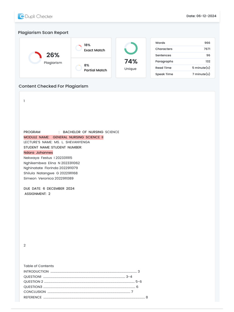 Duplichecker Plagiarism Report | PDF | Burn | Dermatitis