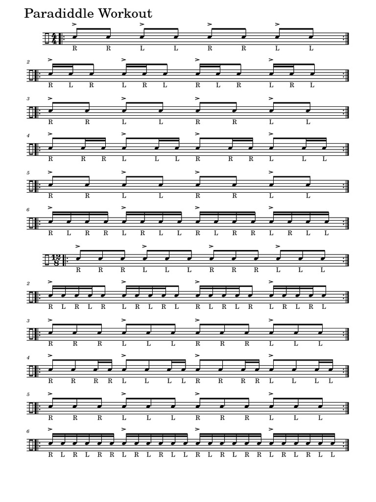 Paradiddle Workout Routine Guide | PDF