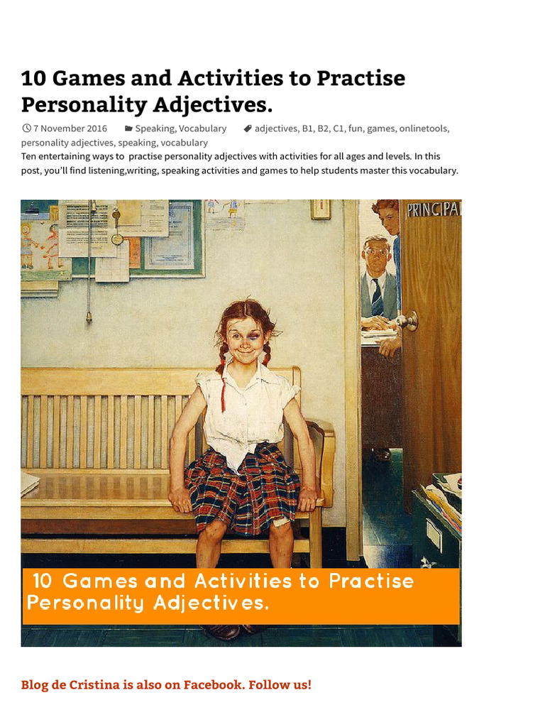 1 Activities To Practise Personality Adjectives | PDF
