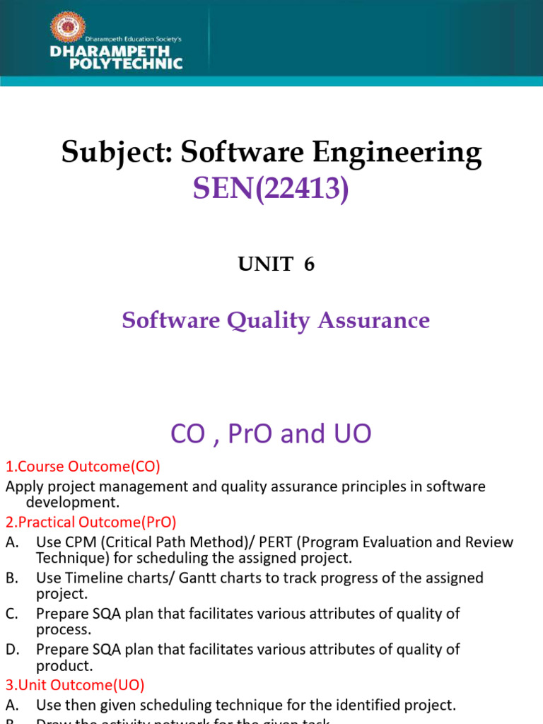 Unit 6 Software Quality Assurance | PDF | Quality Assurance | Six Sigma
