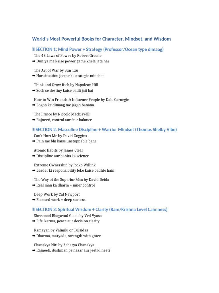 Powerful Books List A4 | PDF