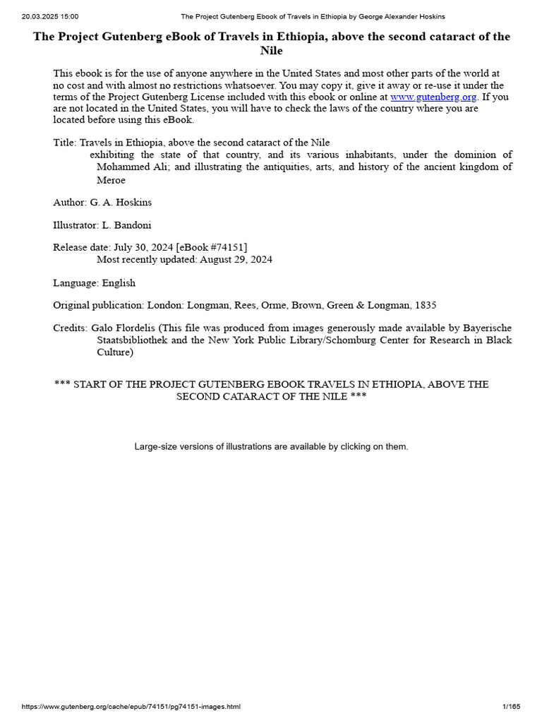 The Project Gutenberg Ebook of Travels in Ethiopia by George Alexander ...