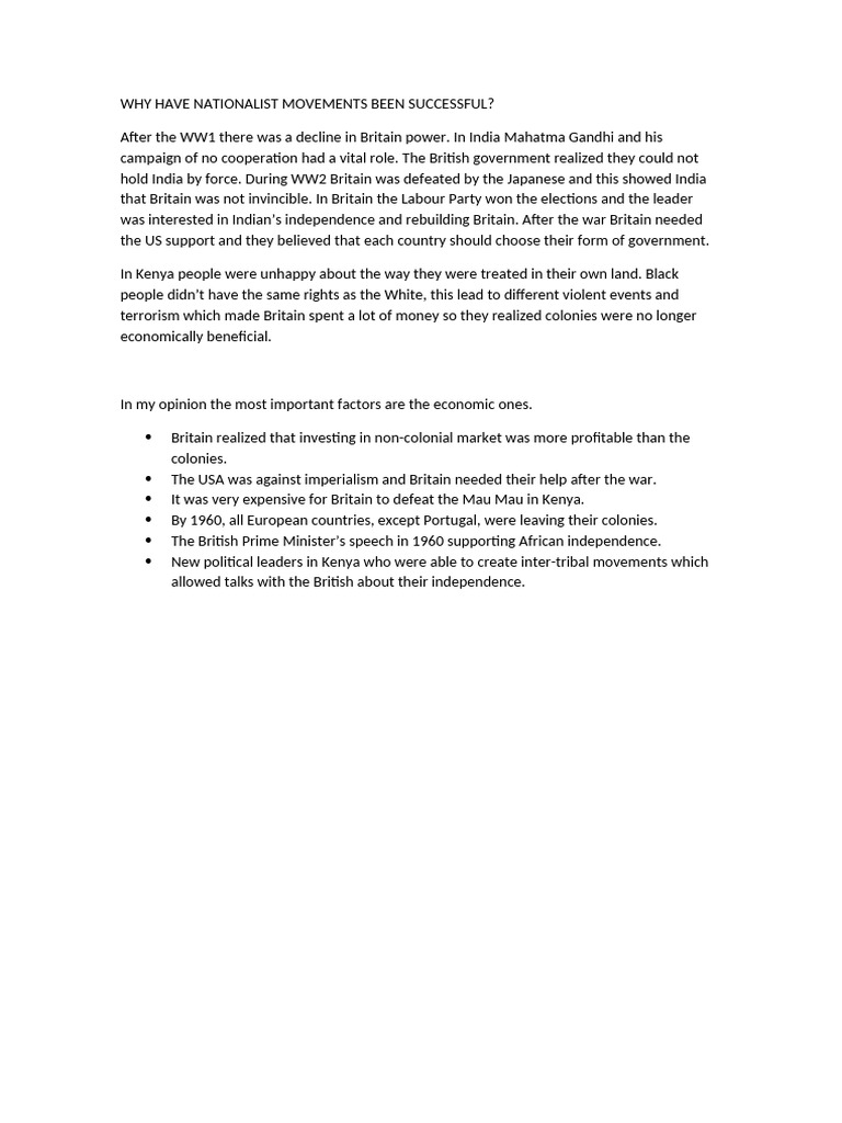 Why Have Nationalist Movements Been Successful | PDF