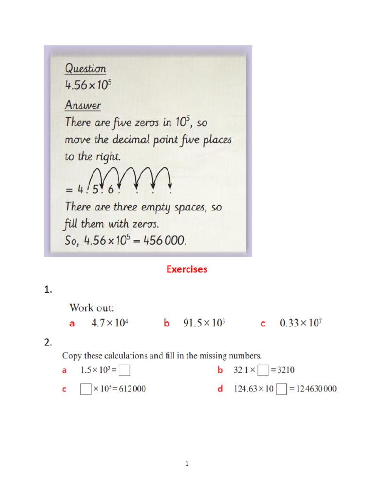 Multiplying and Dividing by Power of 10 | PDF