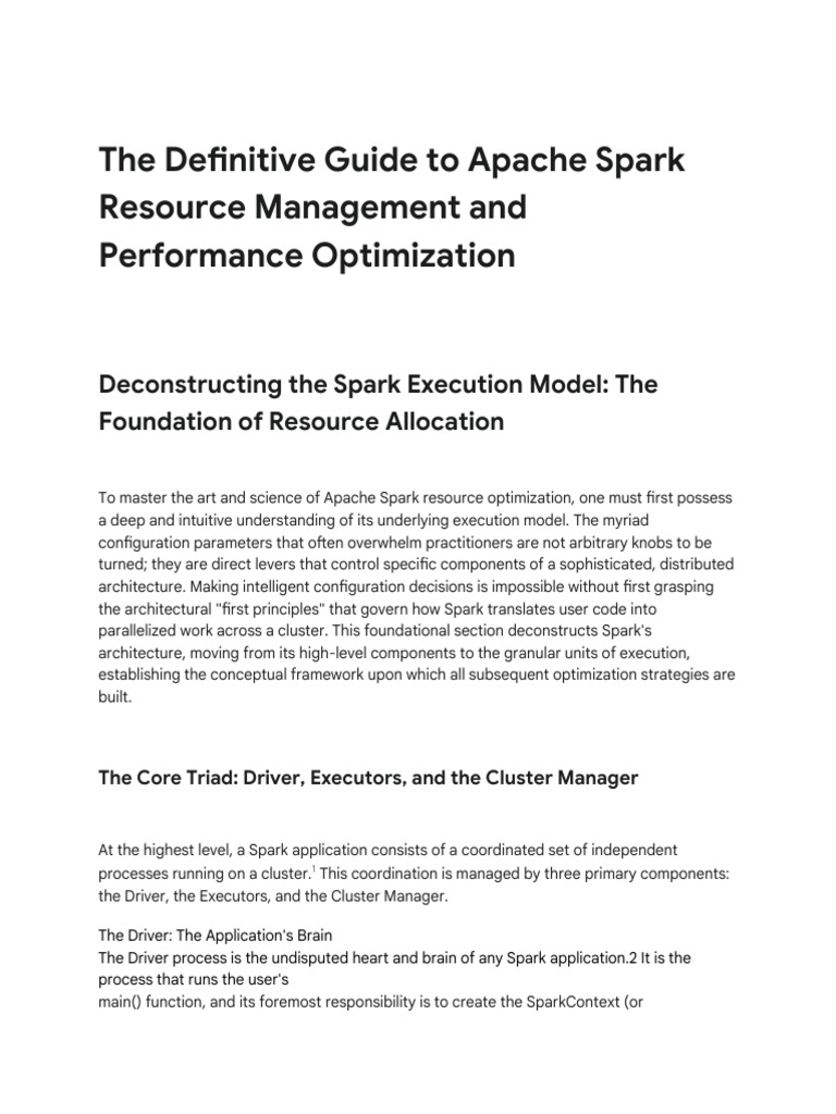 Mastering Spark Resource Optimization | PDF | Computer Cluster | Computer Data Storage