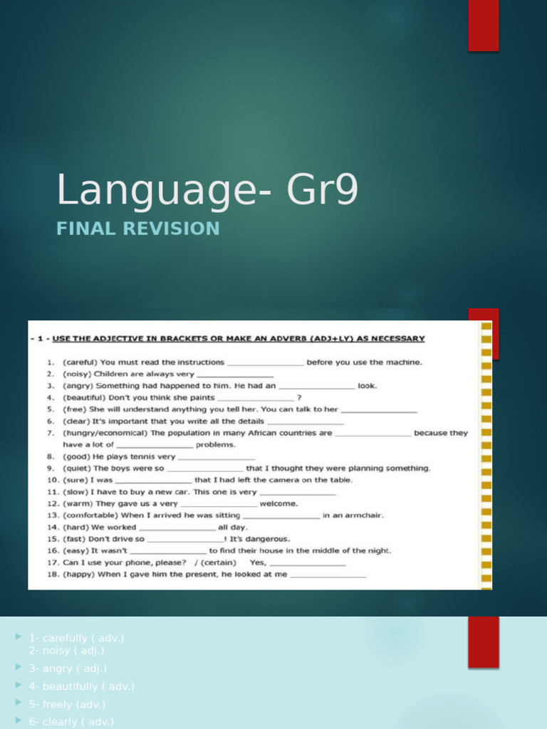 نسخة Language- Gr9 (Revision) -1 | PDF