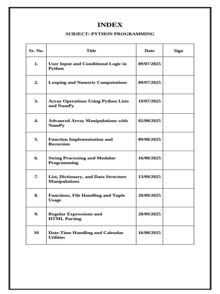 Python Programming Topics Overview | PDF