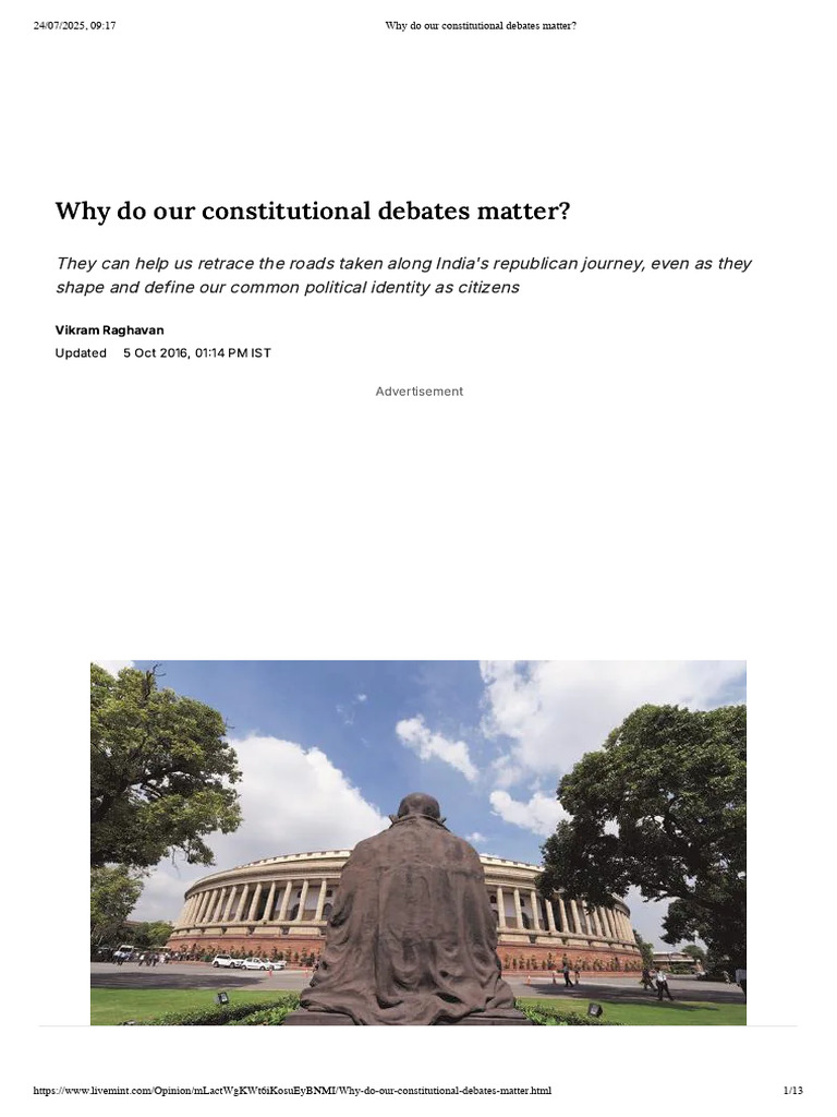 Why Do Our Constitutional Debates Matter | PDF | Constitution | Narrative