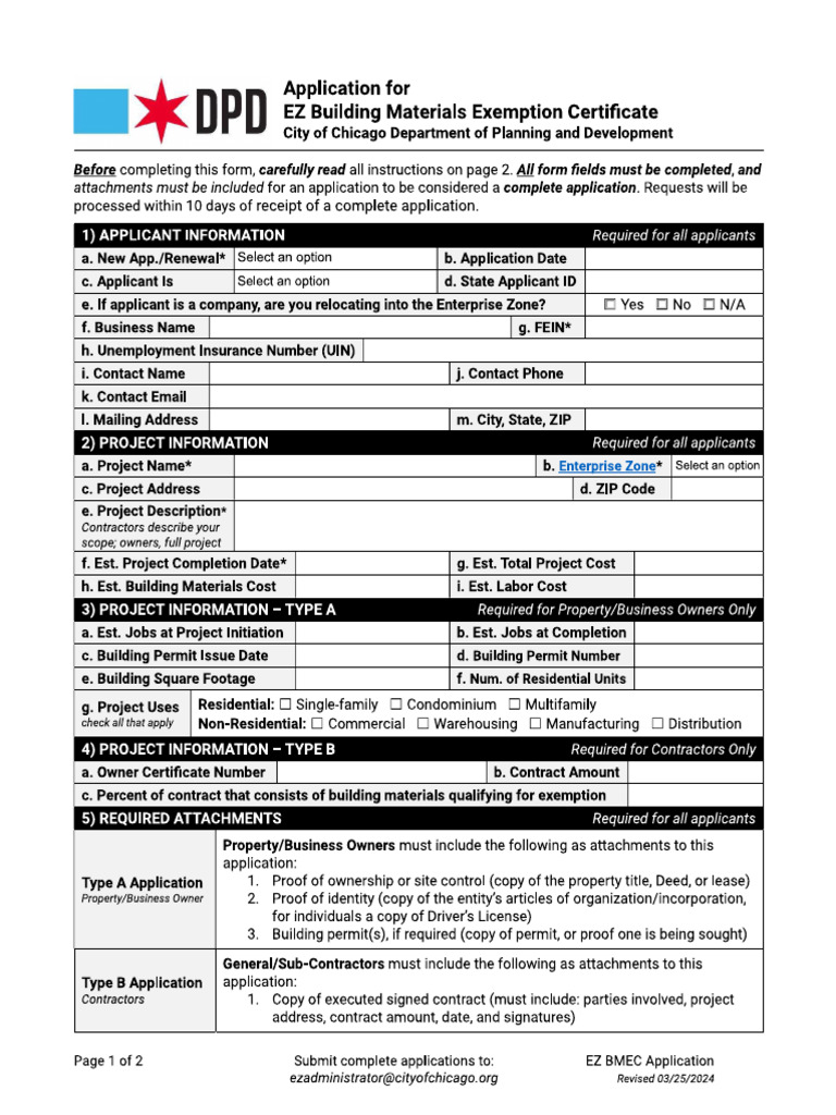 Application For EZ Buildig Materials Exemption | PDF