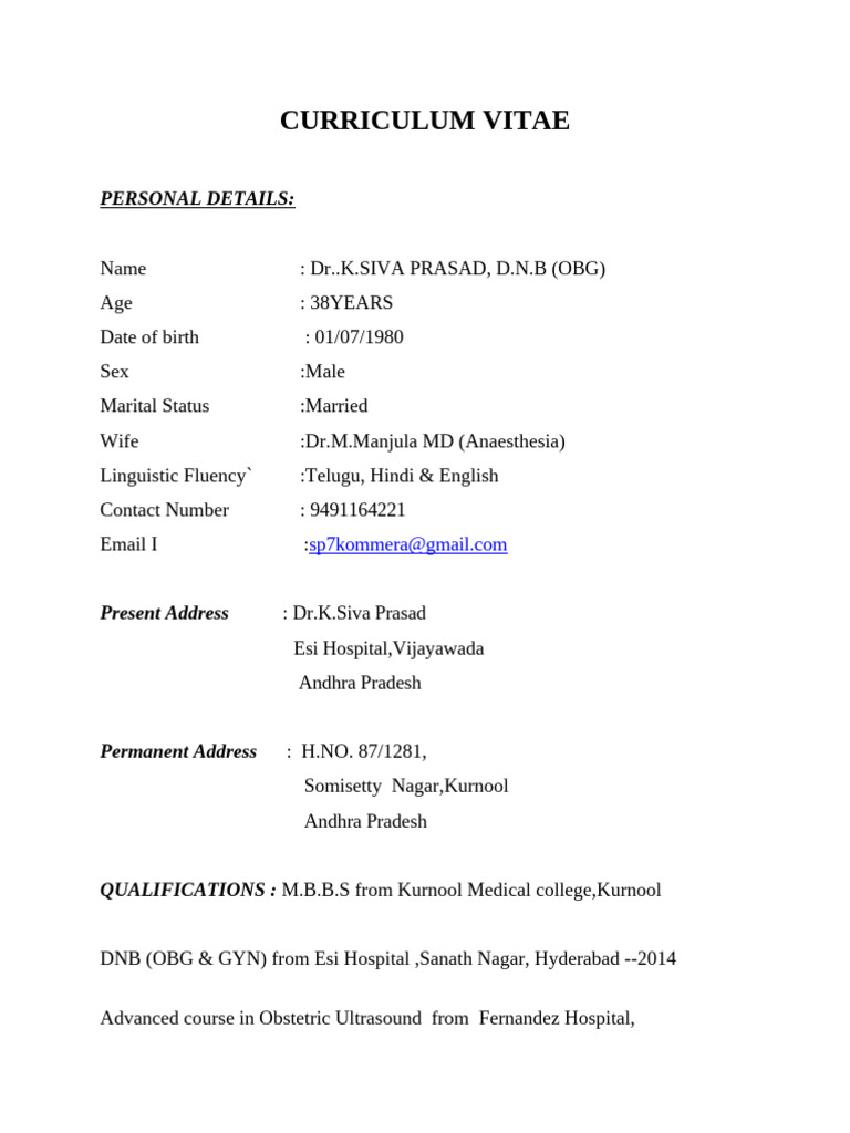 Curriculum Vitae New | PDF