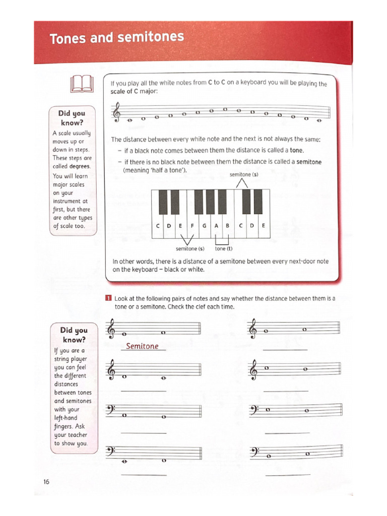 Theory of Music Workbook Grade 1 (Pages 16-30) | PDF