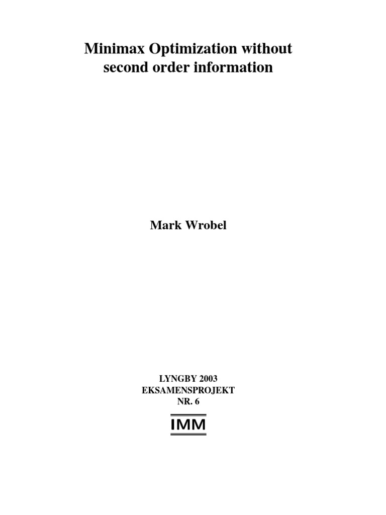 Minimax Optimization Download Free Pdf Linear Programming