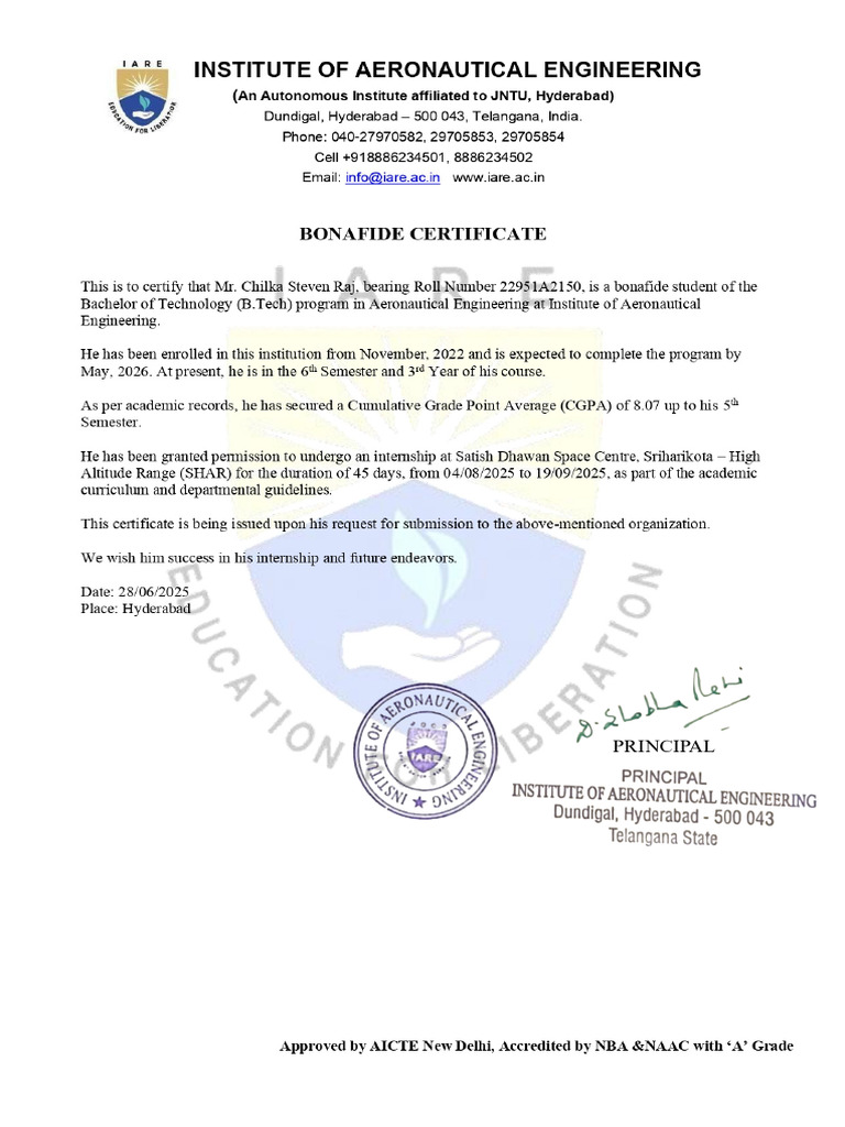 Bonafide Certificate | PDF