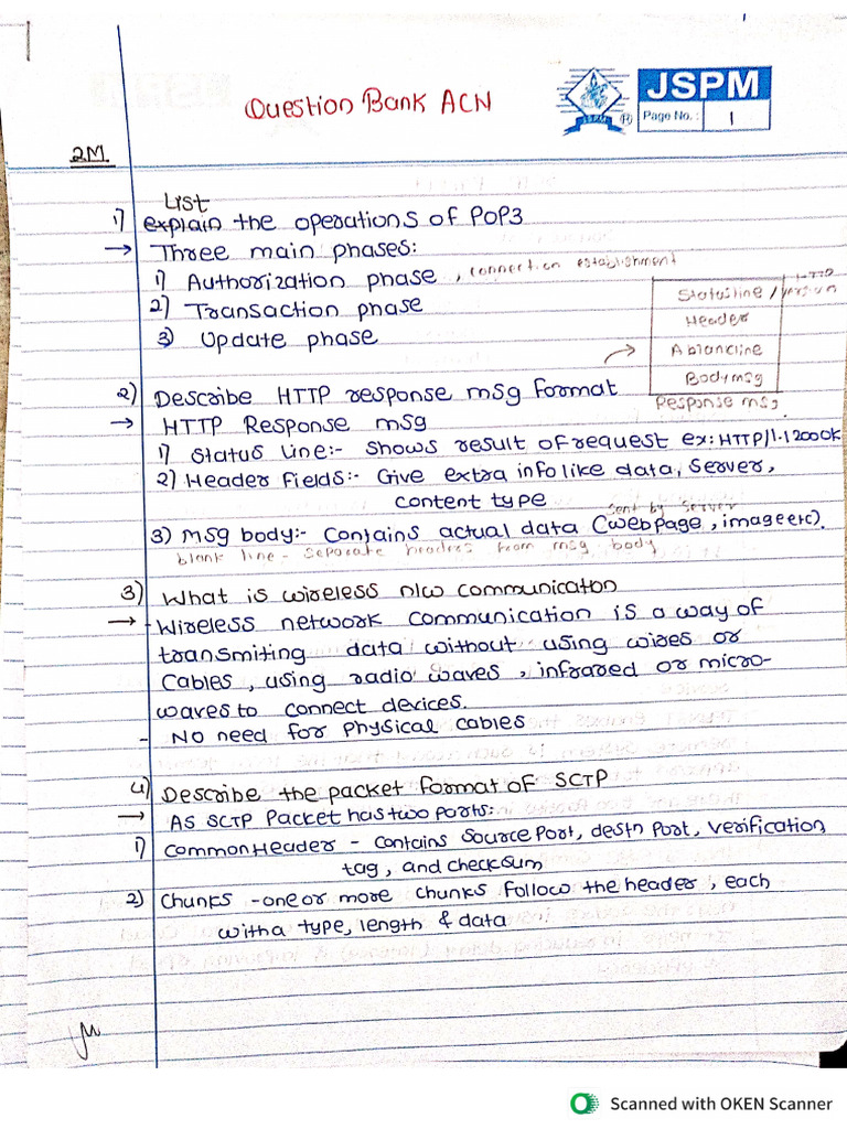 ACN Question Bank | PDF