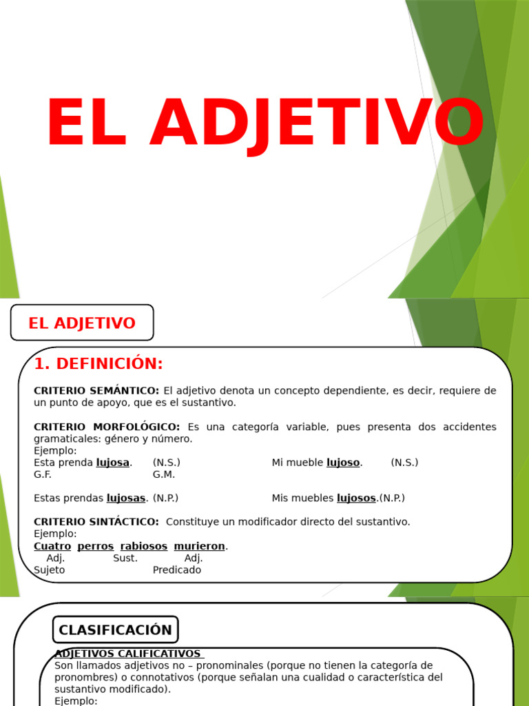Tipos y Clases de Adjetivos en Español | PDF | Adjetivo | Sustantivo