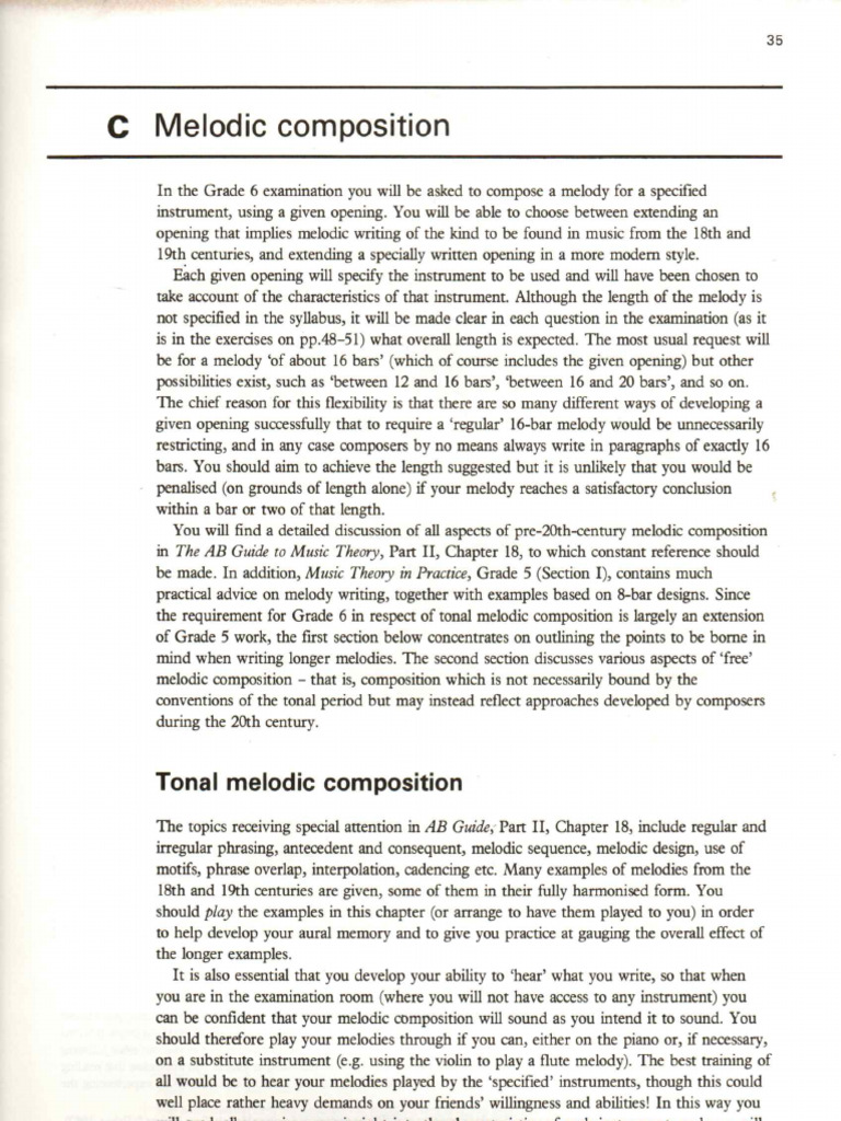 ABRSM Music Theory in Practice Grade 6 - Melodic Composition | PDF