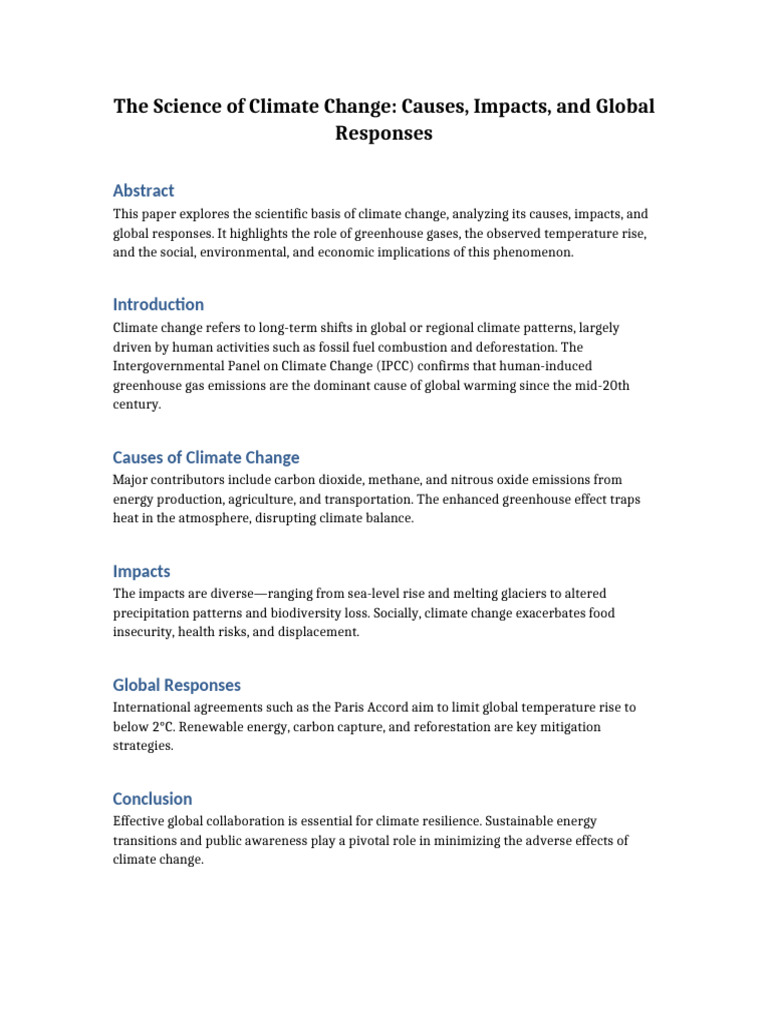 The Science of Climate Change | PDF