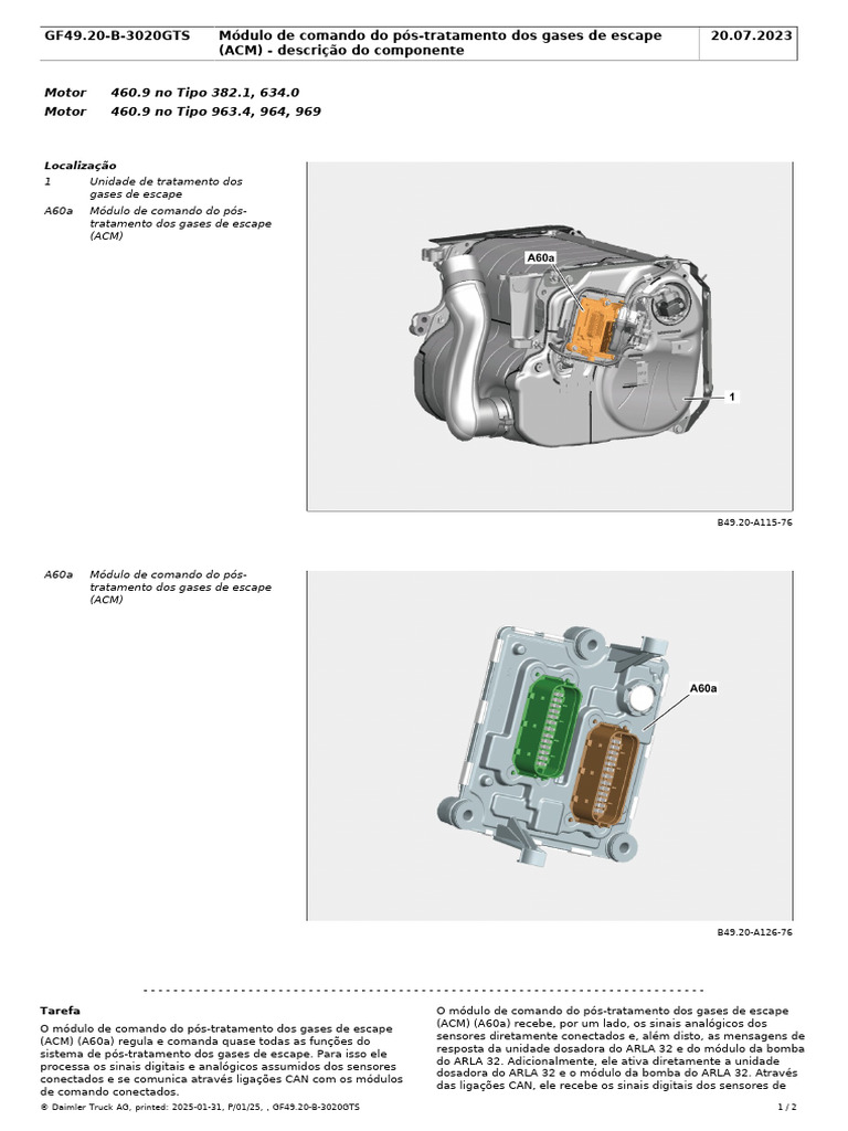 Módulo ACM: Controle de Gases de Escape | PDF | Motores | Gases