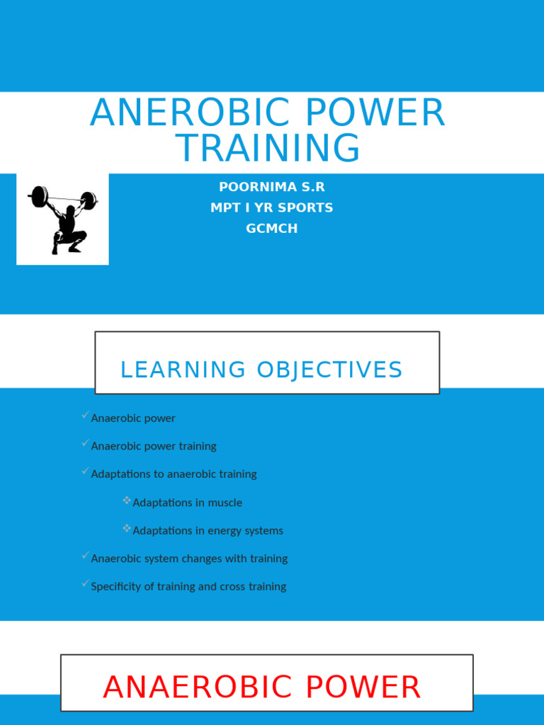 'Anaerobic Power Training' Poornima | PDF | Skeletal Muscle | Strength ...