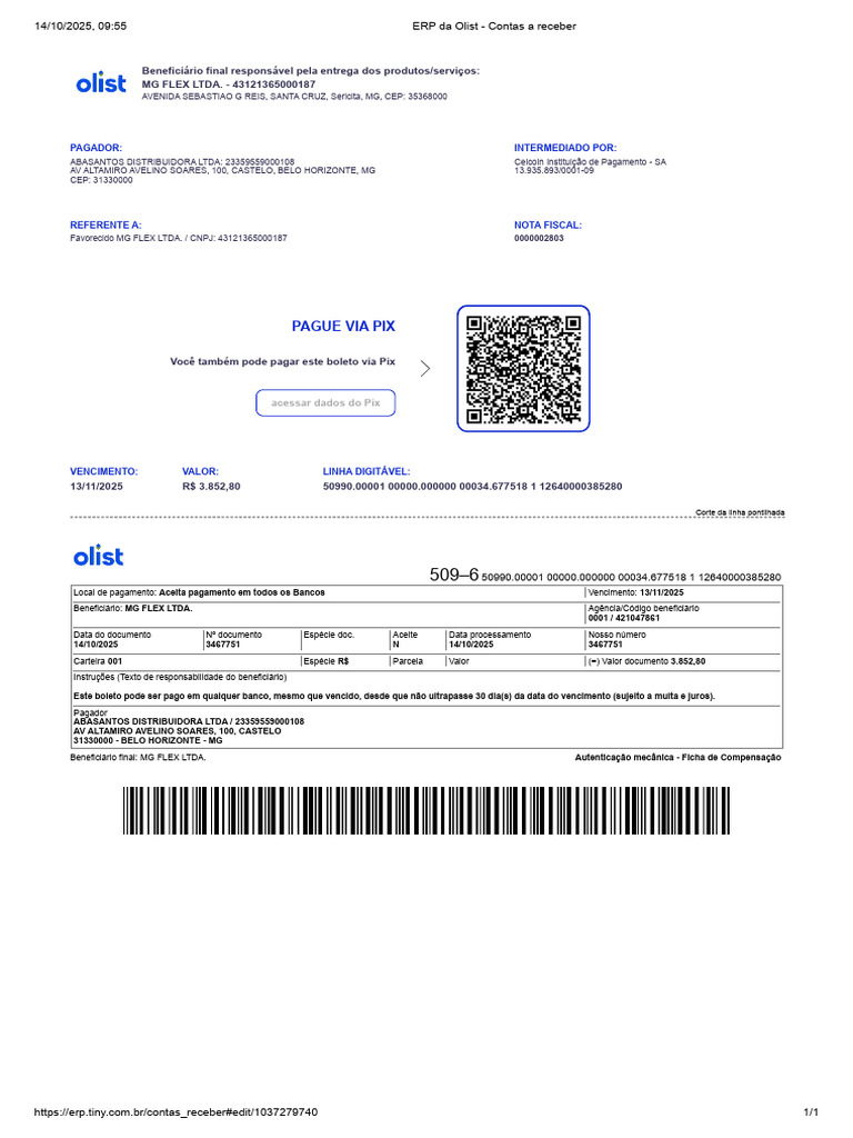 Boleto de Pagamento - MG FLEX LTDA. | PDF | Pagamentos | Tecnologia ...