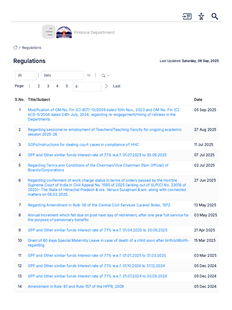 HP Finance Department Notifications 2025 | PDF