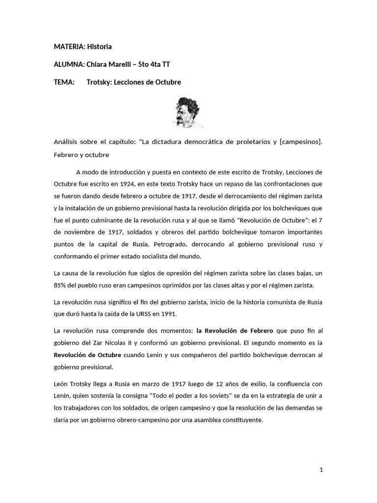 Lecciones de Trotsky | PDF | Vladimir Lenin | Leon Trotsky