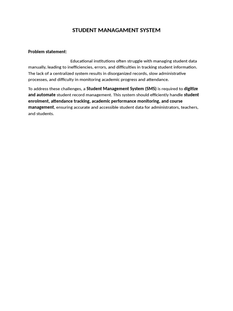 Student Managament System | PDF