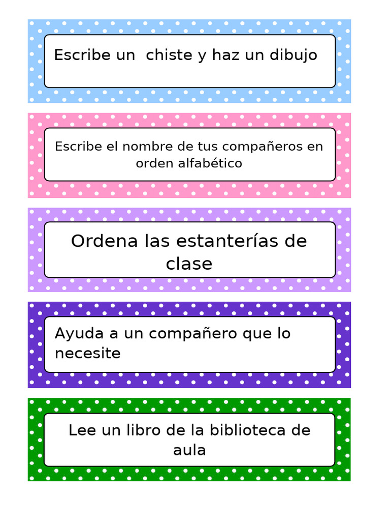Plantilla Tarjetas Alargadas | PDF