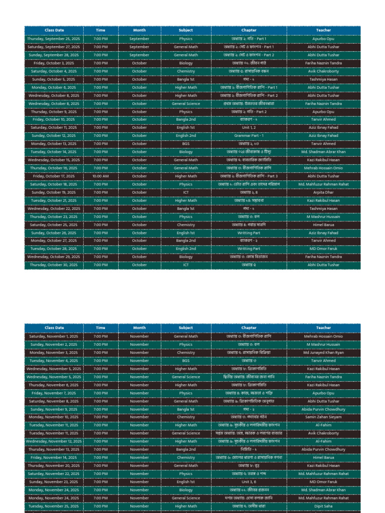 SSC 2026 - FRB - Routine - Student Copy - Routine | PDF