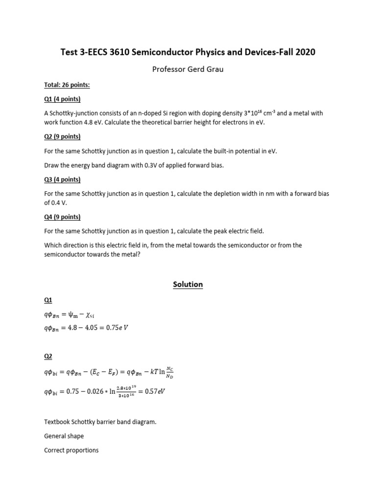 Test 3 Solution 3610 F2020 | PDF