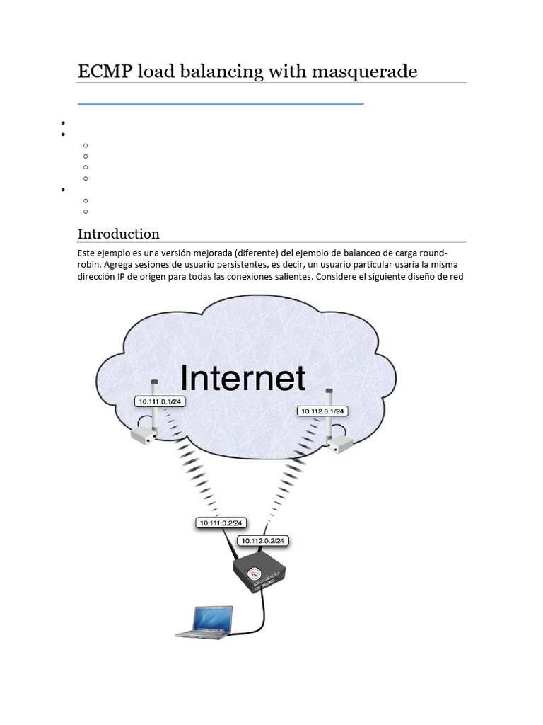 ECMP y Masquerade en Balanceo de Carga | PDF | Enrutador (Computación ...