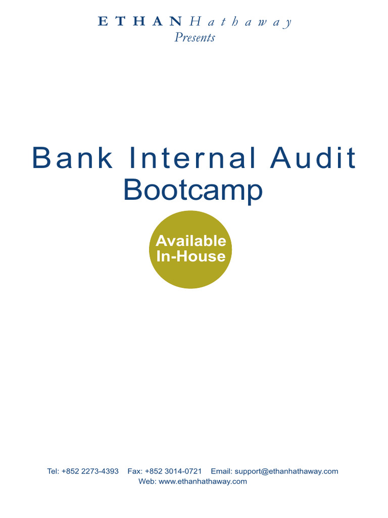 Bank Internal Audit Bootcamp Training | PDF | Banks | Internal Audit
