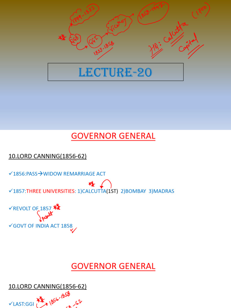 Lec-20 - Modern India - British Crown Rule | PDF | Indian National ...