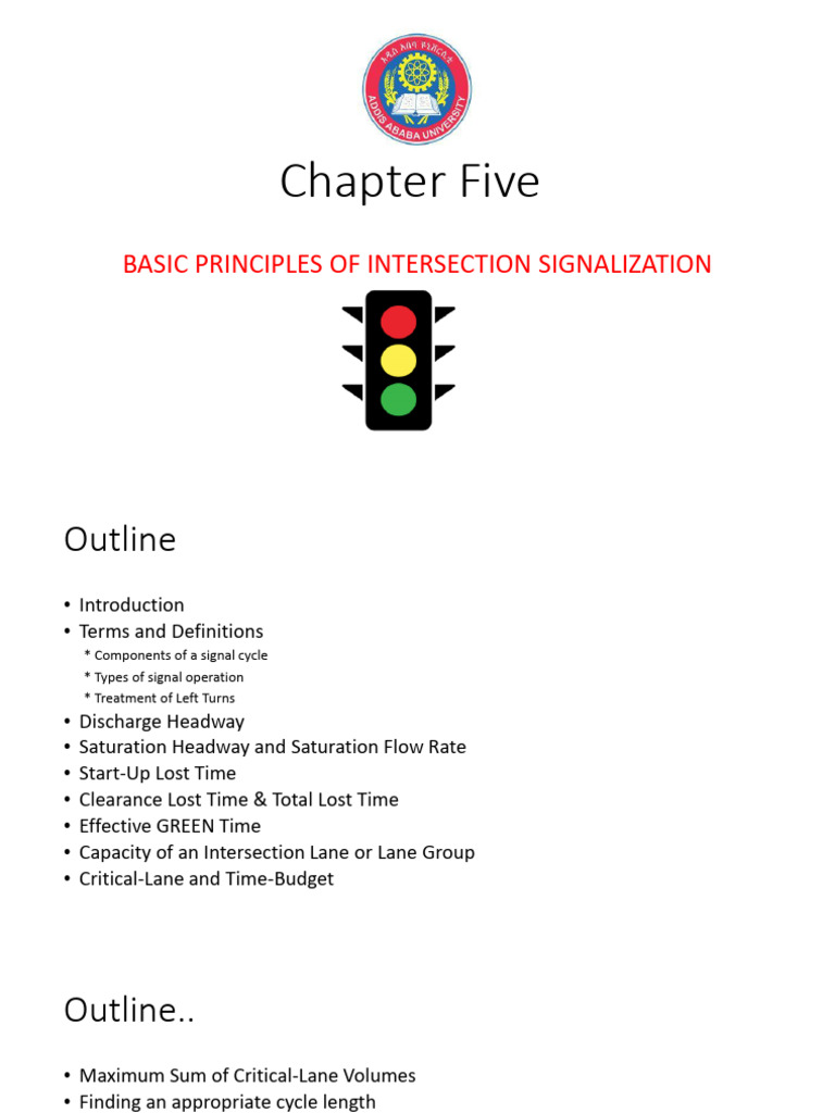 Basic Principles of Intersection Signalization Chapter 5 | PDF | Intersection (Road) | Traffic Light