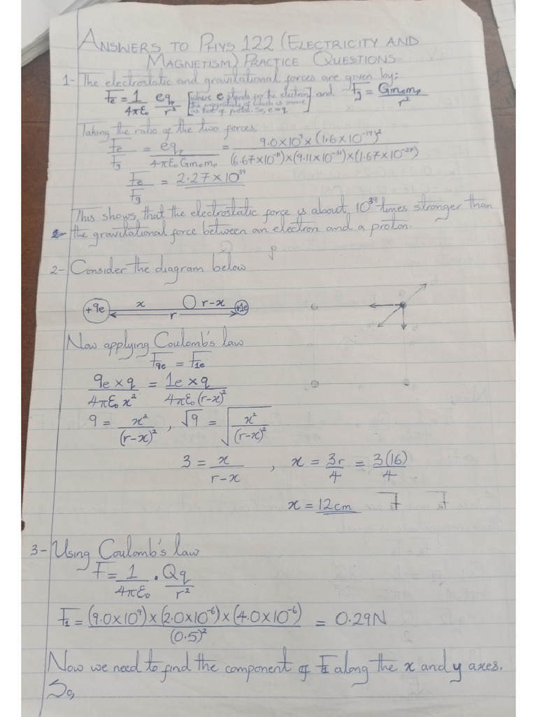 PHYS 122 Answers | PDF