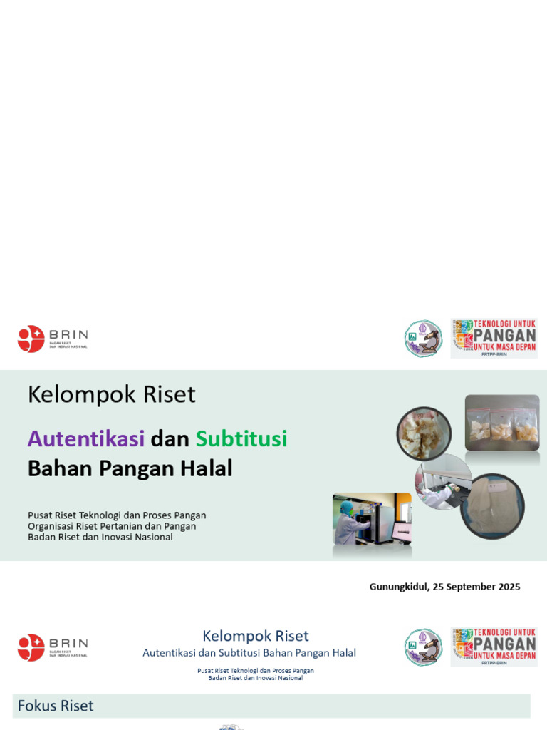 Riset Autentikasi dan Substitusi Halal | PDF