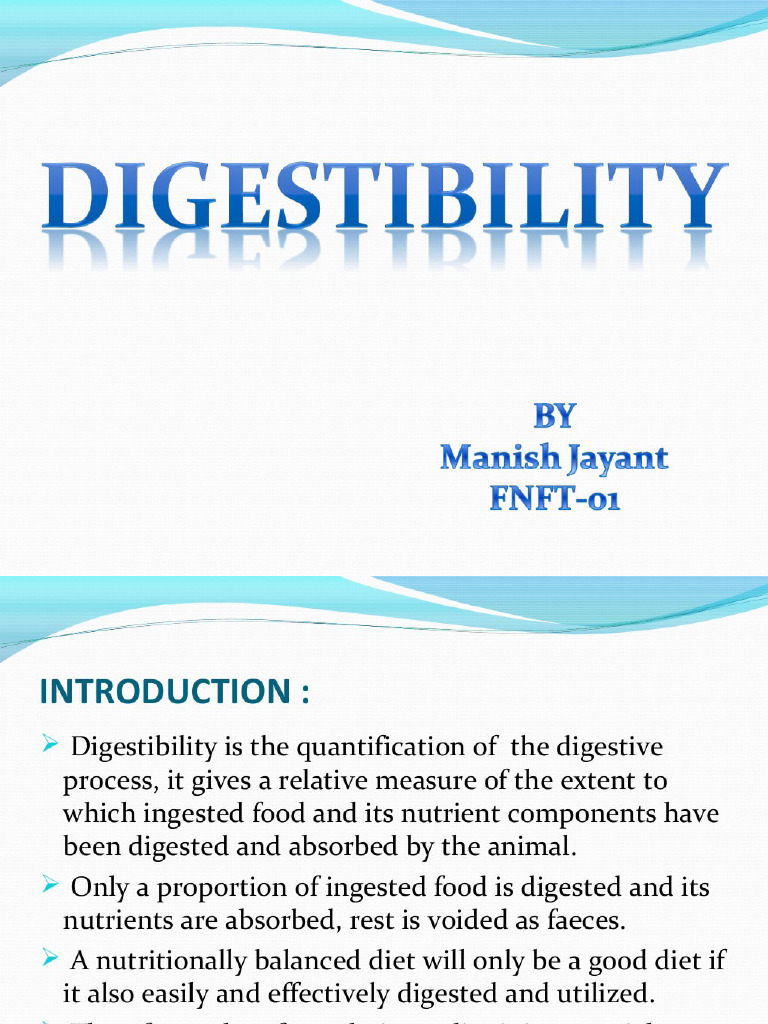 Digestibility and Factors | PDF