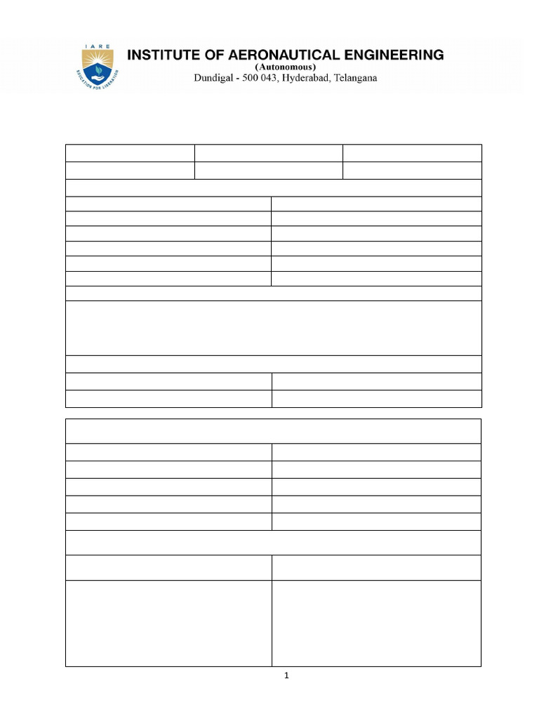 Field Project Application Form | PDF