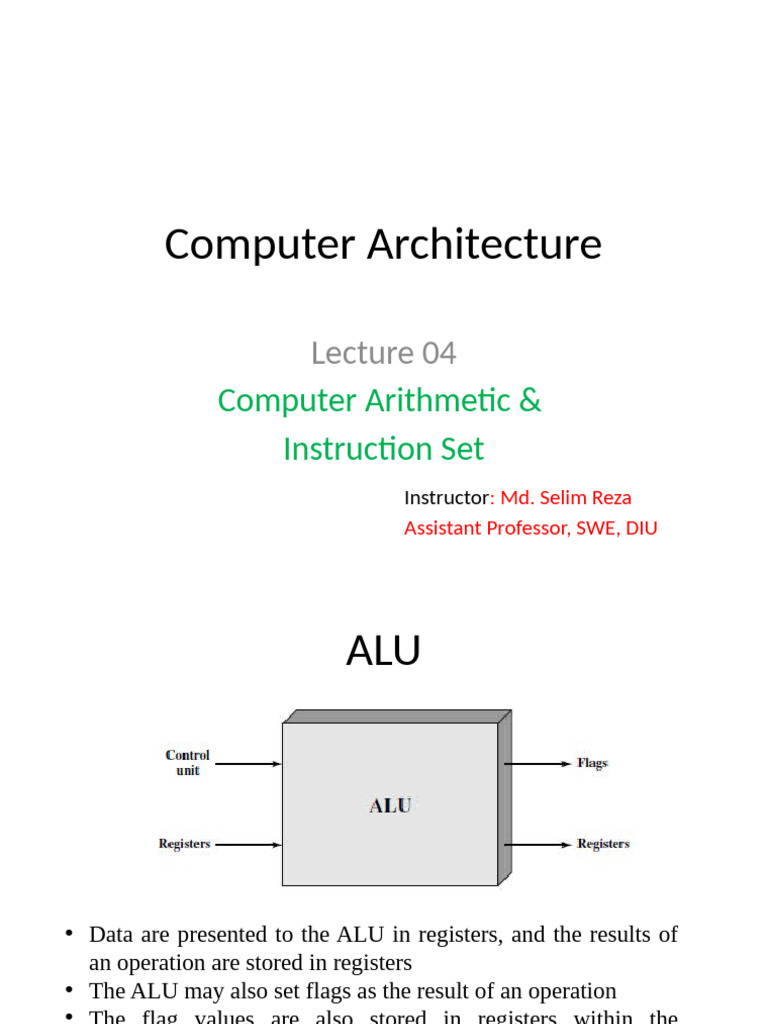 Com Arch Lec Slide 4 | PDF | Central Processing Unit | Computer Science