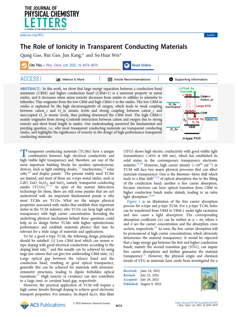 Ionicity's Role in Transparent Conductors | PDF | Ion | Ionic Bonding